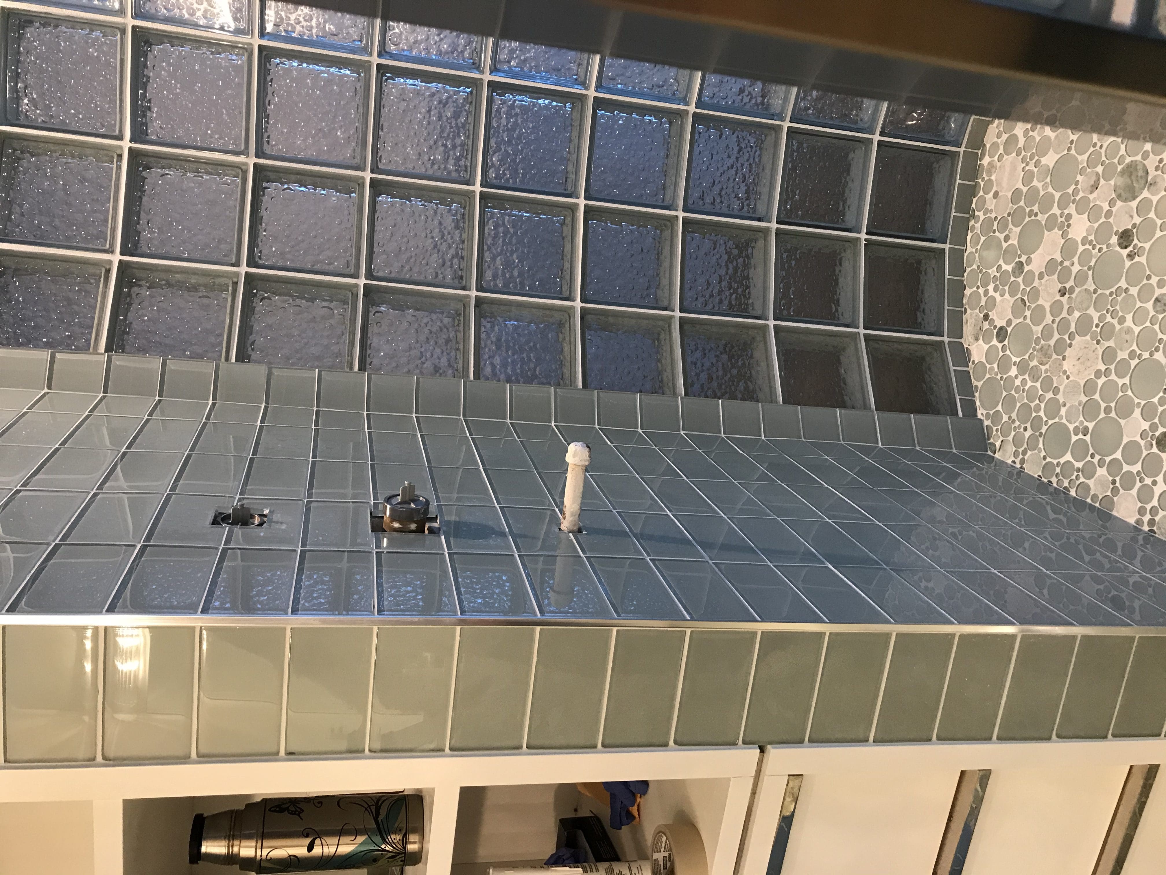 Stunning Bathroom Renovation with Glass and Mosaic Tiles - Expert Touch ...